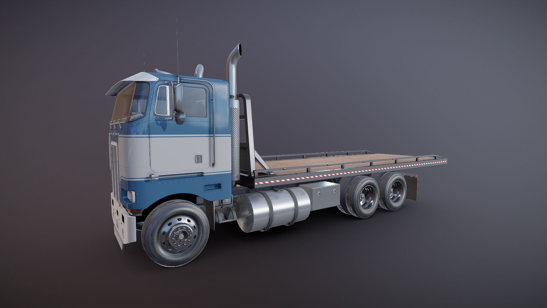 3D model Peterbilt 362 flatbed truck VR / AR / low-poly | CGTrader