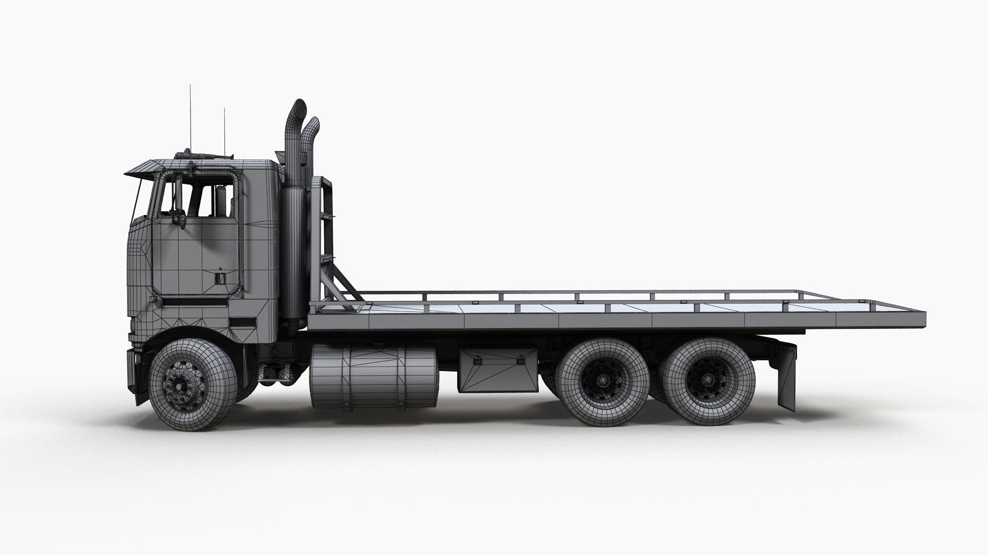 3D model Peterbilt 362 flatbed truck VR / AR / low-poly | CGTrader