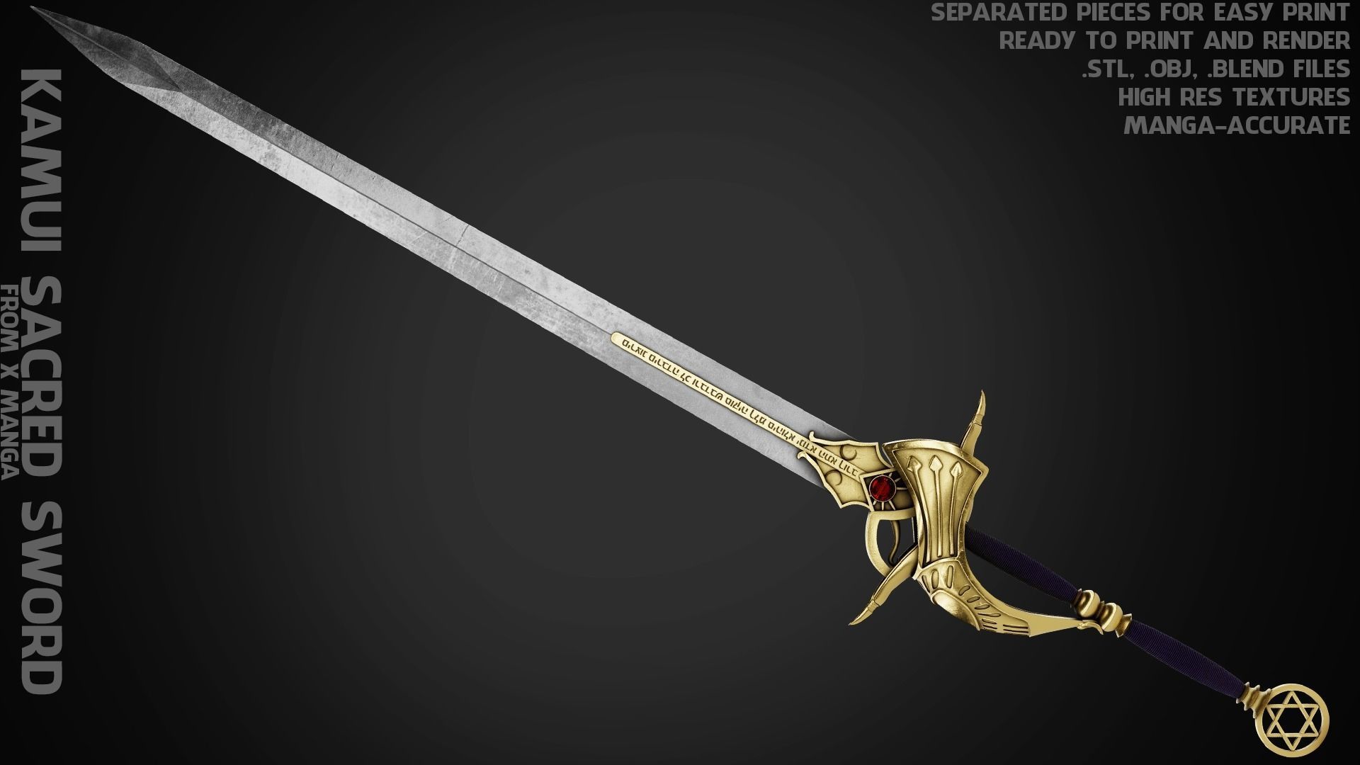 Kamui Sacred Sword for Cosplay 3D model 3D printable | CGTrader