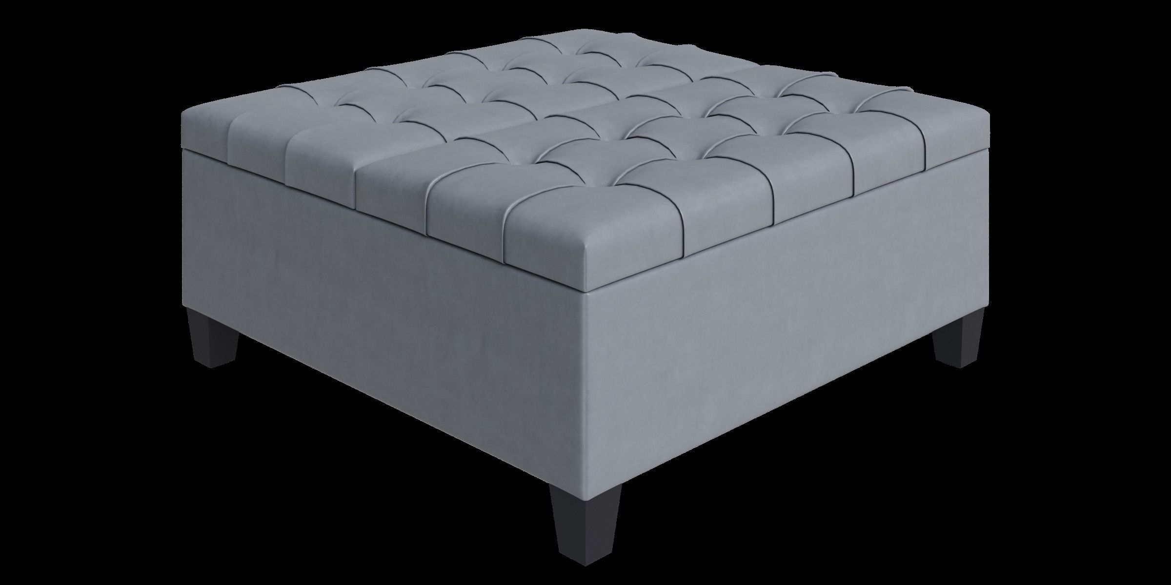 Simple Gray Storage Ottoman 3D model | CGTrader