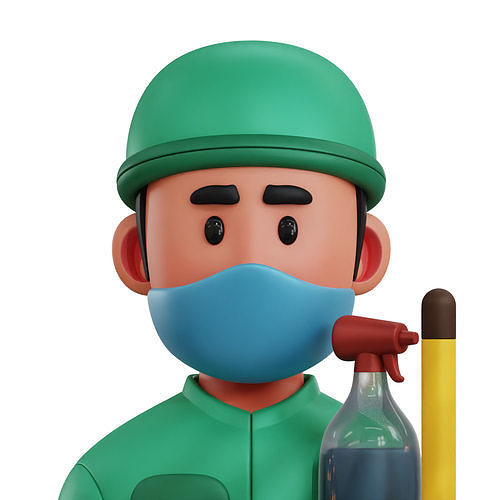 3D model Cleaning Staff Avatar 3D Icon VR / AR / low-poly | CGTrader