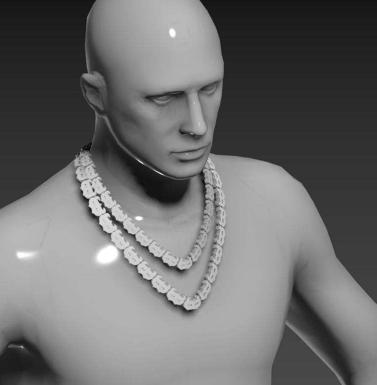 3D model Cuban Chain Template GTA 5 Low-poly 3D model Low-poly 3D model ...