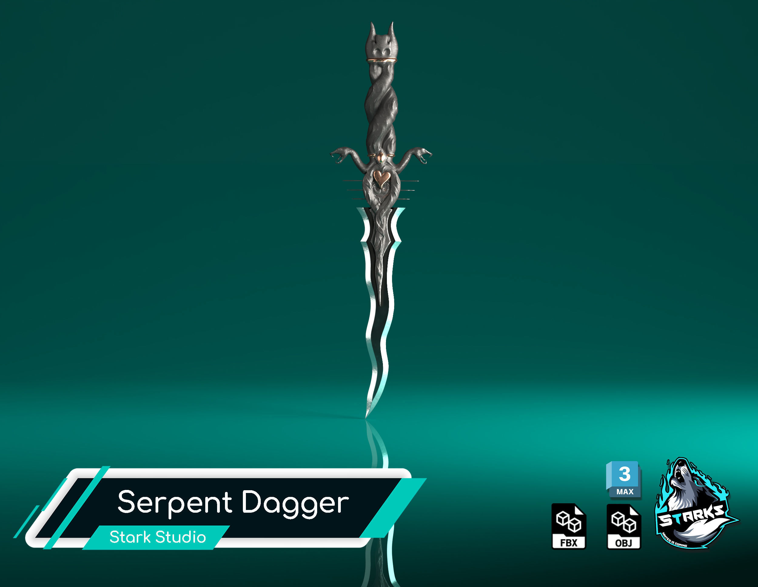Serpent Dagger free VR / AR / low-poly 3D model | CGTrader
