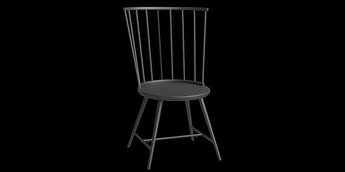 3D model High Back Black Metal Chair VR / AR / low-poly | CGTrader