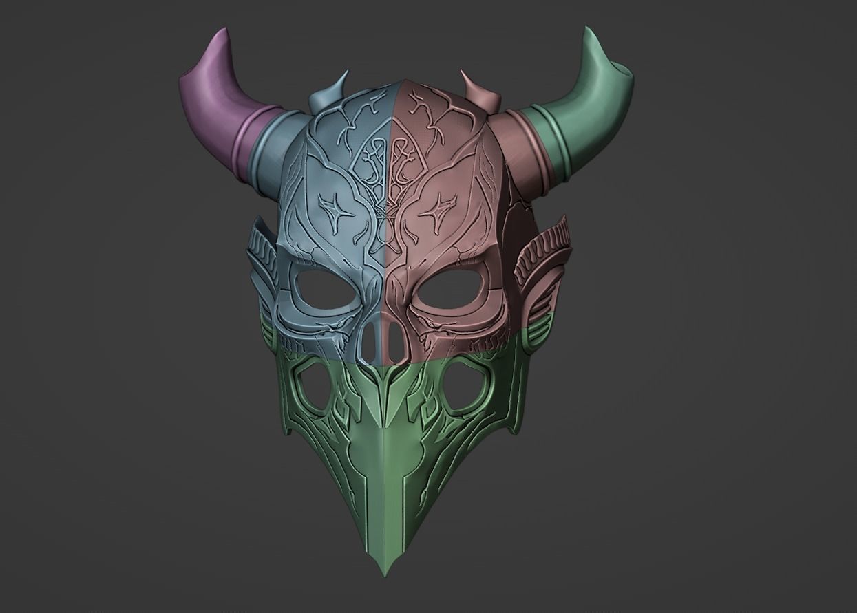 Druid wooden mask 3D model 3D printable | CGTrader