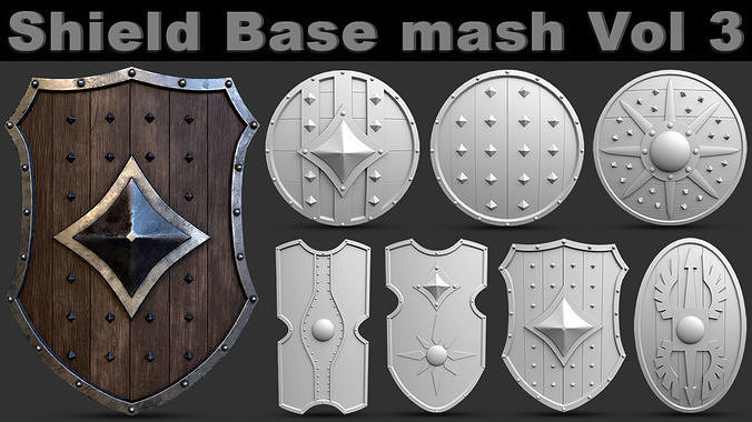 3D model Shield Base Mesh Vol 3 VR / AR / low-poly | CGTrader