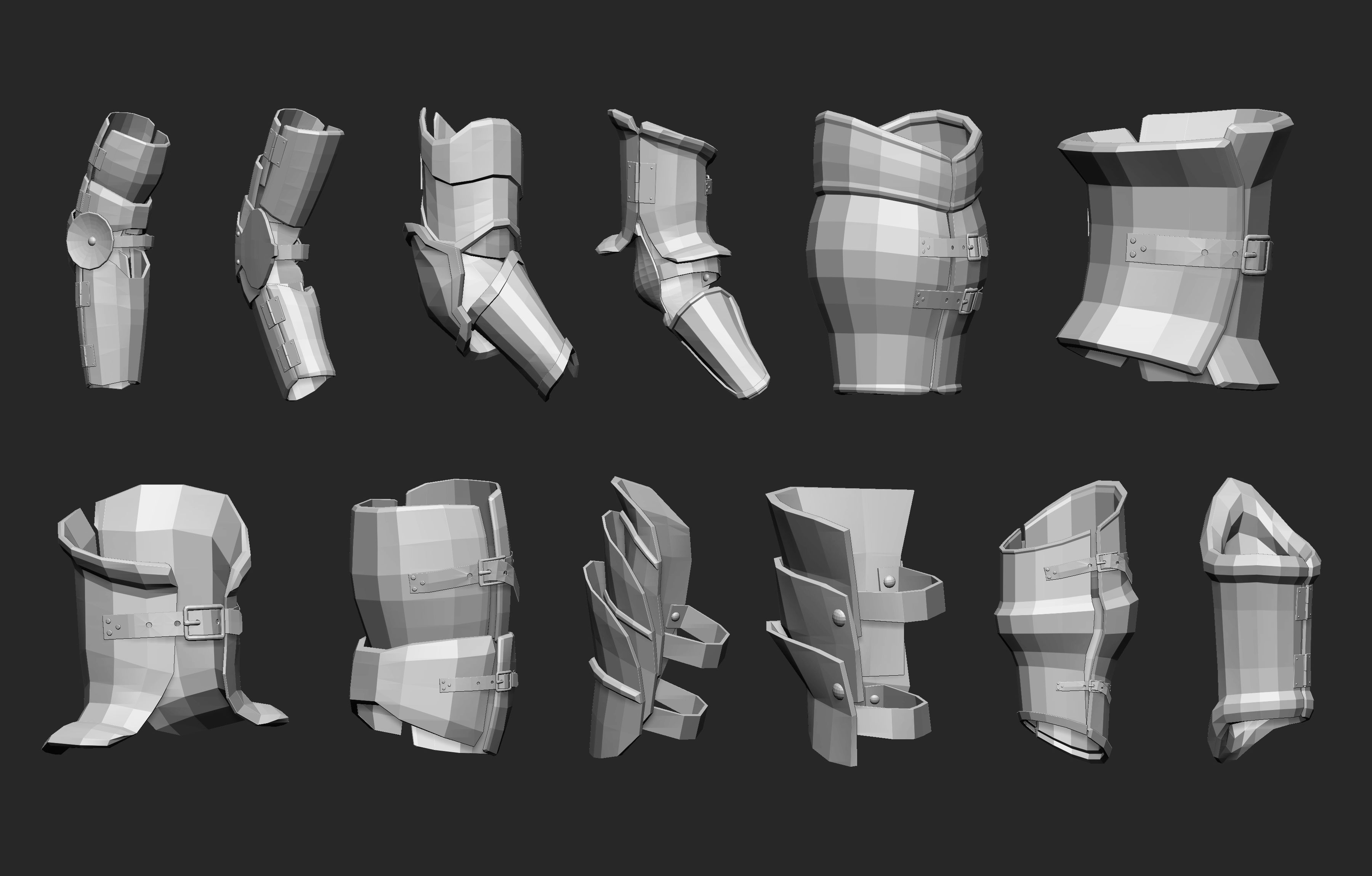 55 Low poly medieval fantasy arm bracers armor IMM set 3D model | CGTrader