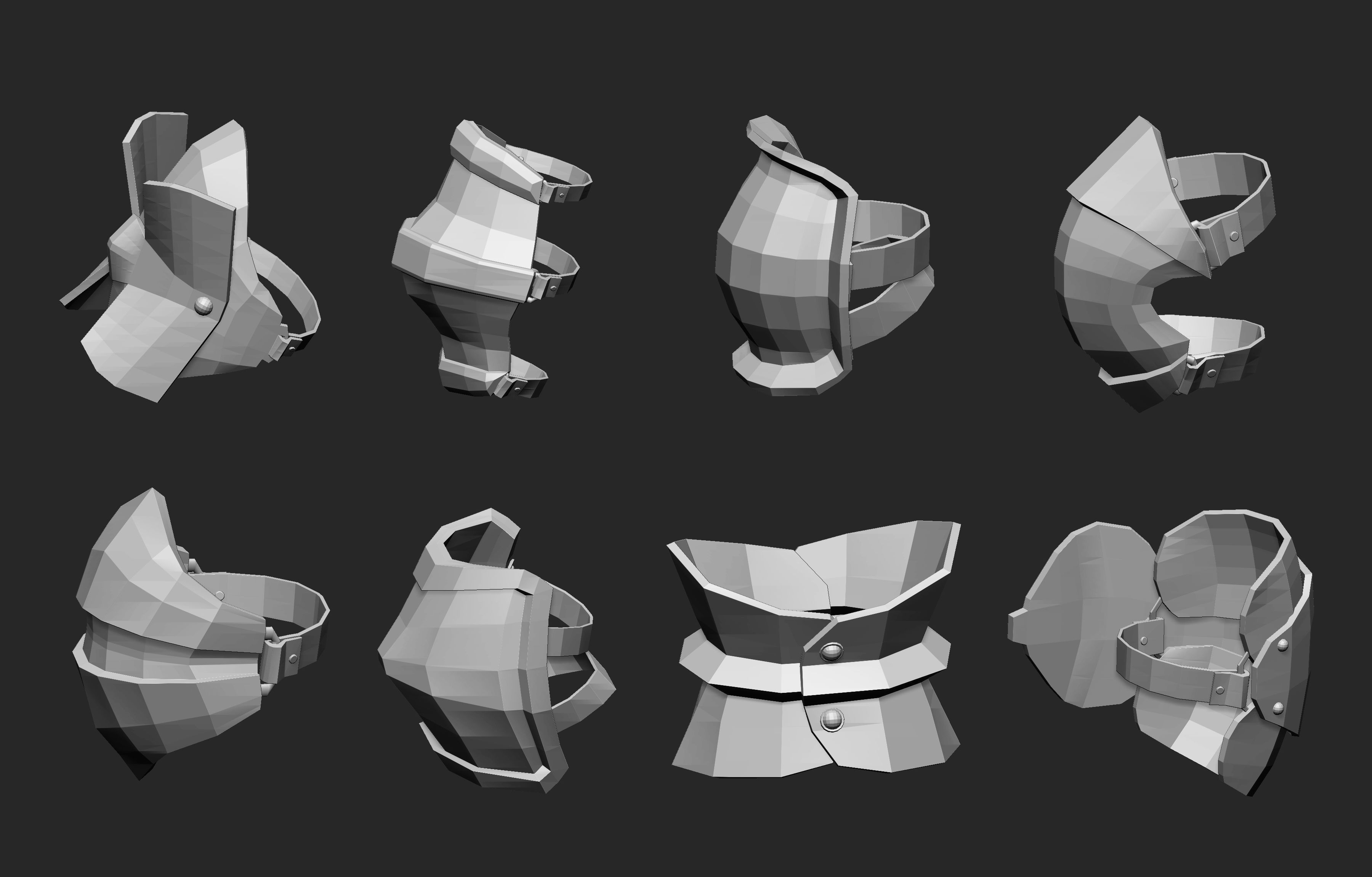 55 Low poly medieval fantasy arm bracers armor IMM set 3D model | CGTrader