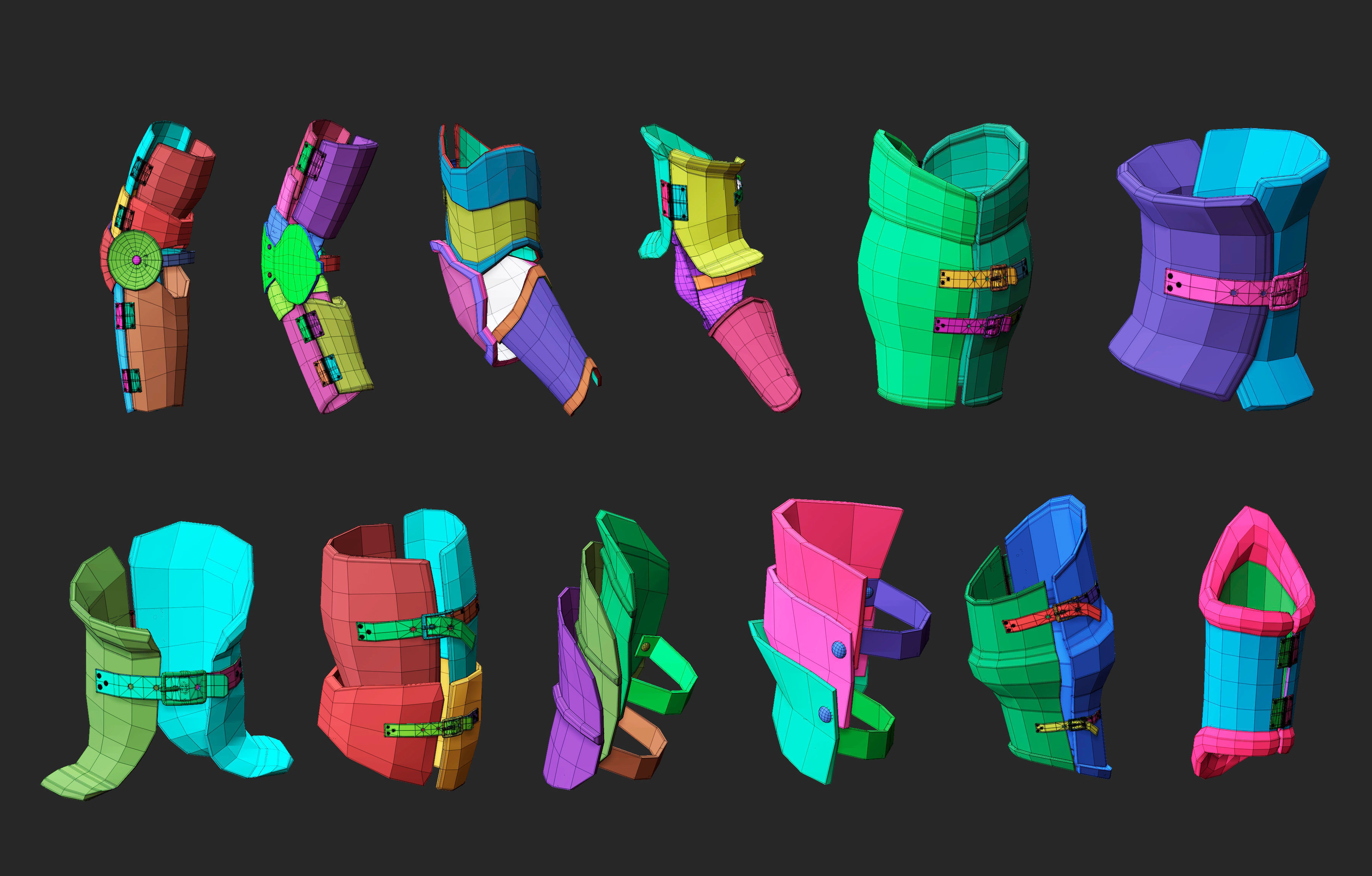 55 Low poly medieval fantasy arm bracers armor IMM set 3D model | CGTrader
