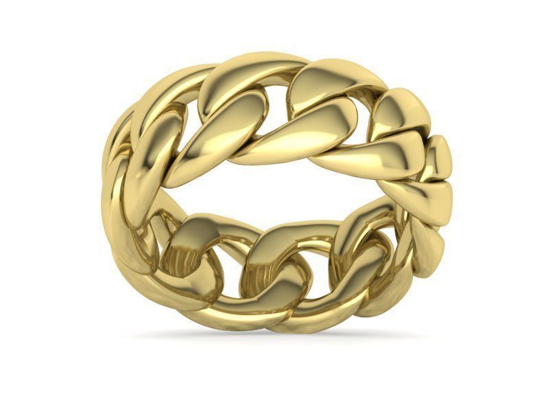 Cuban Chain Ring Miami Cuban Ring 3dmodel 5-13US sizes 3D model 3D printable | CGTrader
