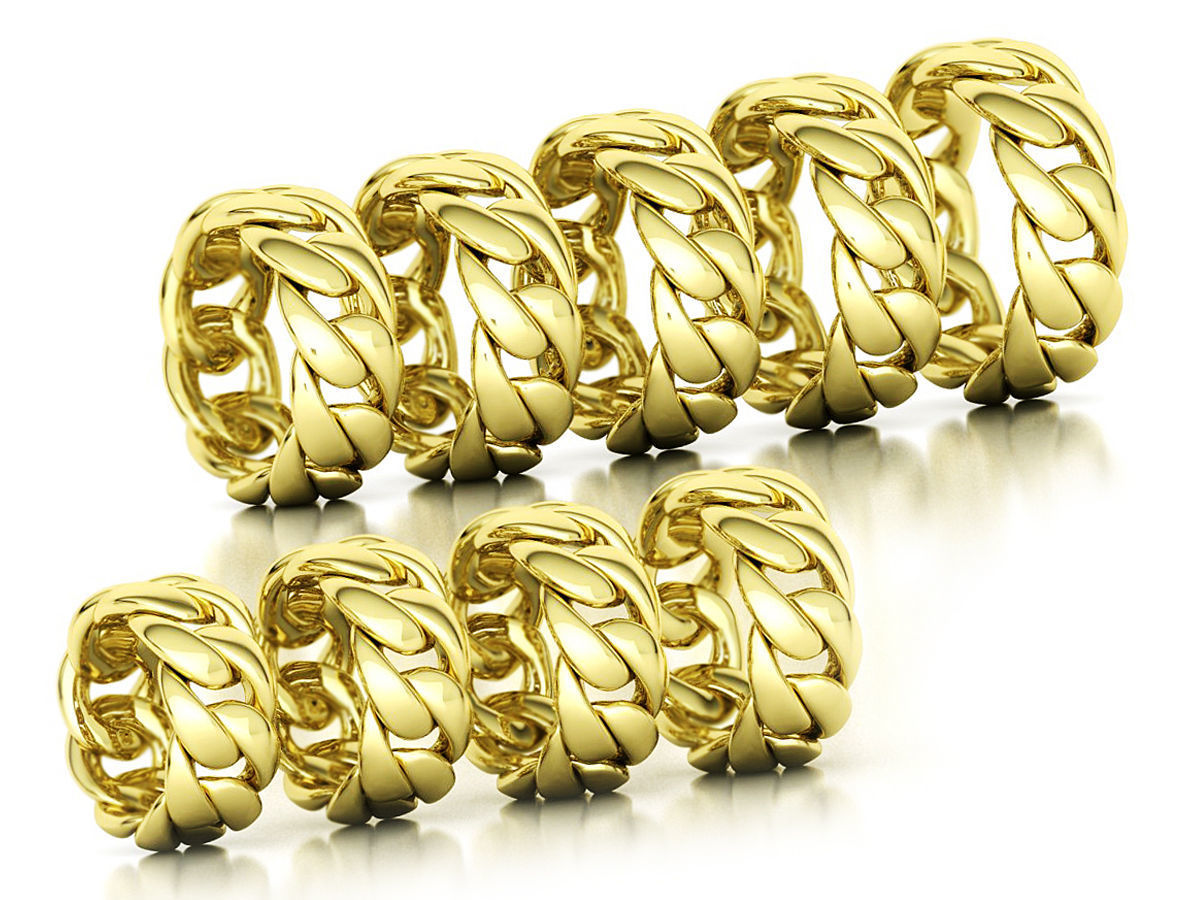 Cuban Chain Ring Miami Cuban Ring 3dmodel 5-13US sizes 3D model 3D ...