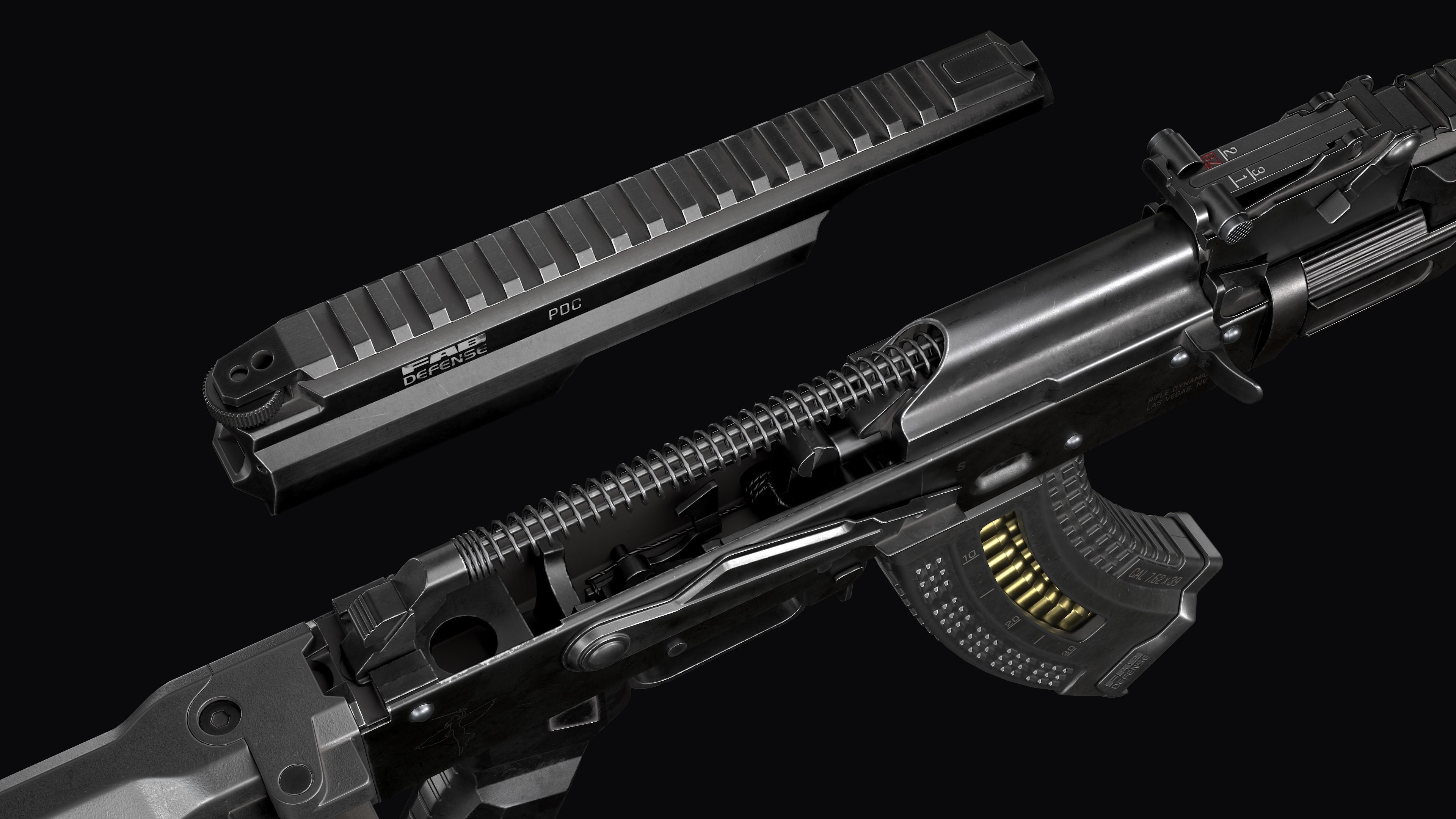 3D model Modular assault rifle Rifle Dynamics 704 AK system VR / AR ...