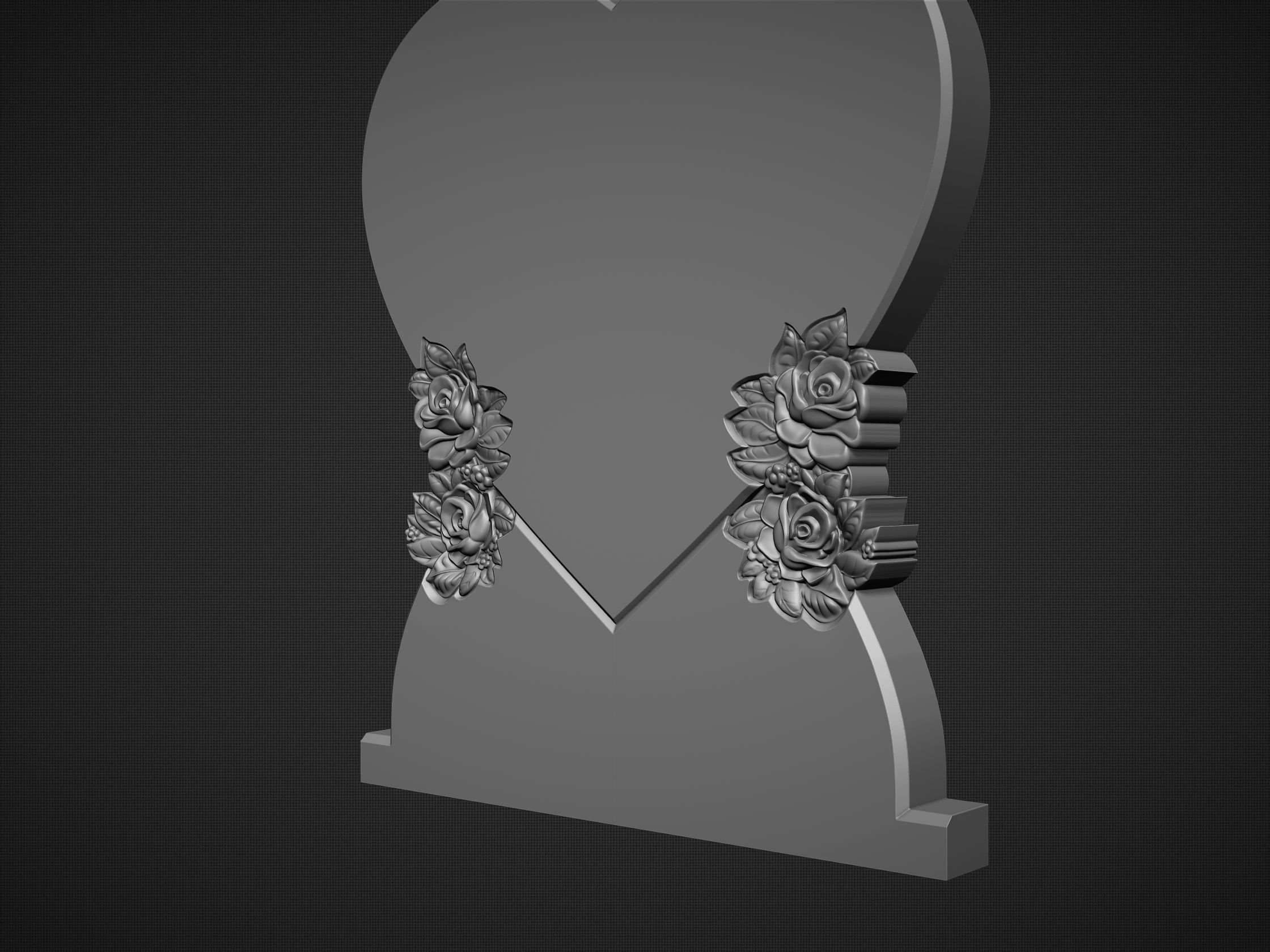 Heart Shaped Tombstone 3D model 3D printable | CGTrader