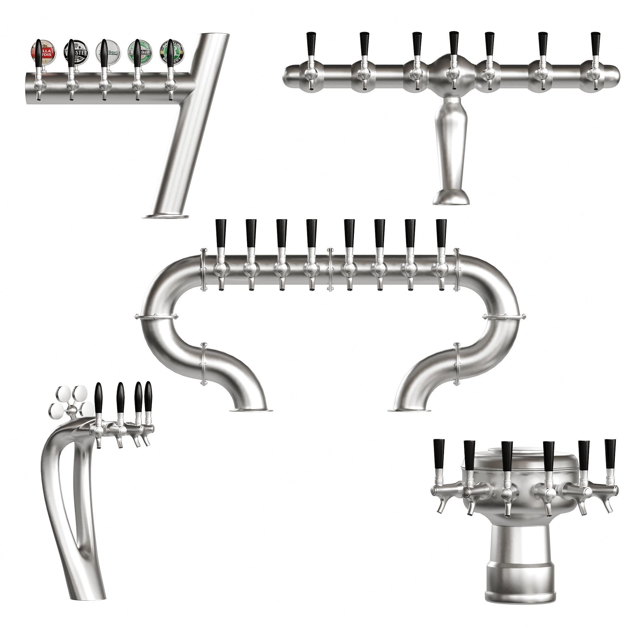 Beer Towers Set 3 3D model | CGTrader