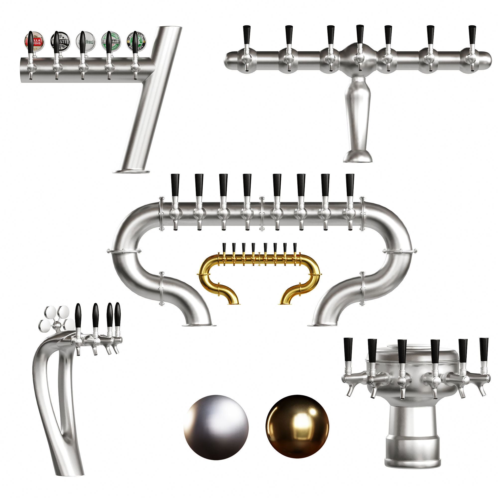 Beer Towers Set 3 3D model | CGTrader