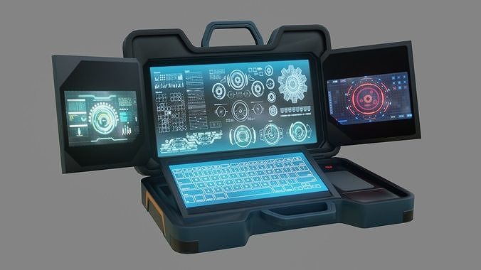 3D model Sci-Fi Laptop - Low Poly Game Ready PBR VR / AR / low-poly ...