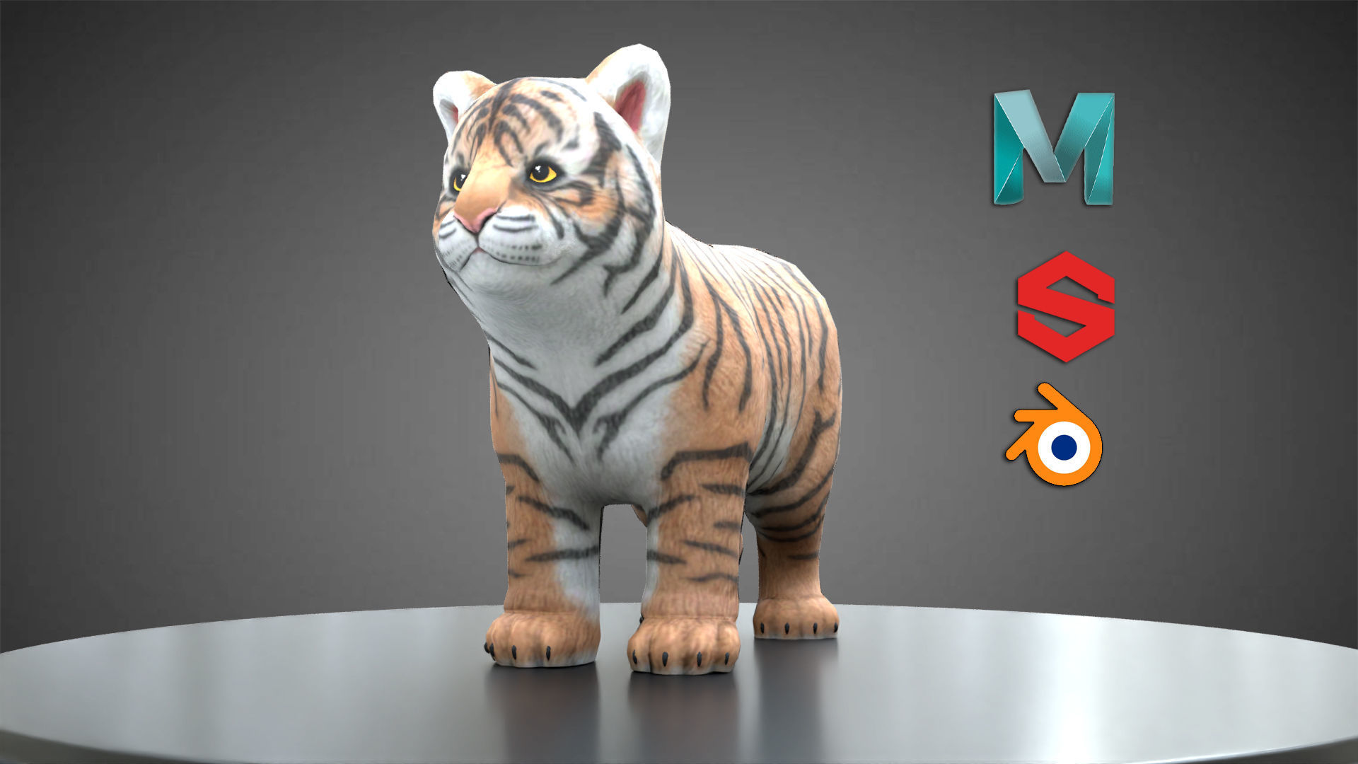 3D model Tiger Kid Cub VR / AR / low-poly | CGTrader