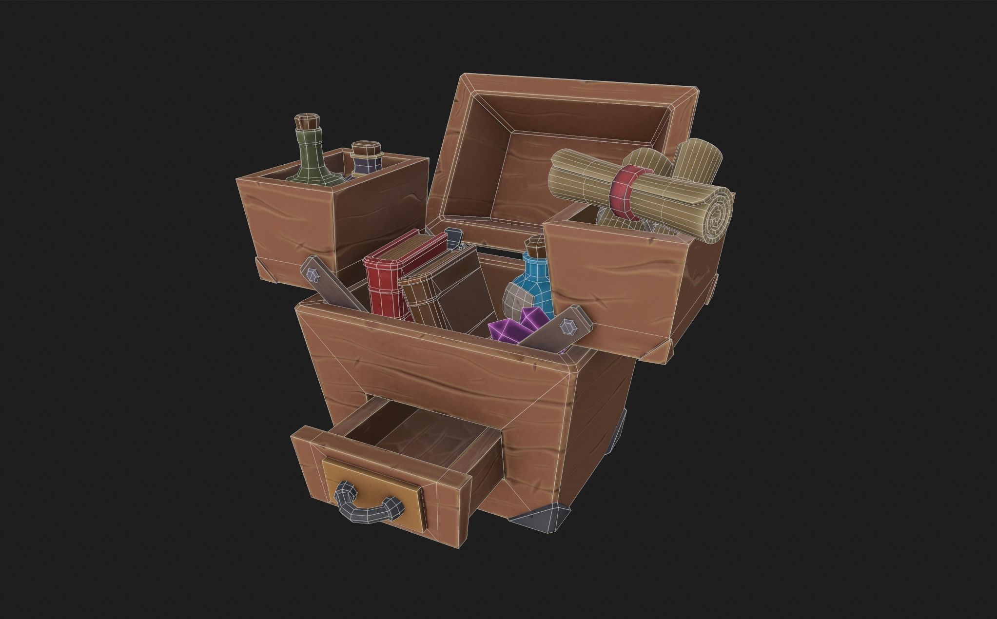 3D model Stylized Wizard Chest VR / AR / low-poly | CGTrader