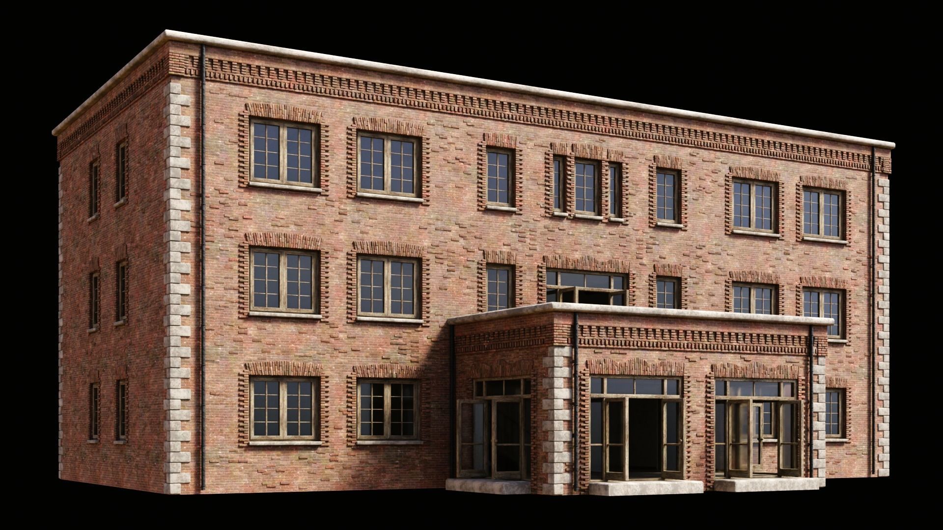 3D model BRICK BUILDING APARTMENT TENEMENT HOUSE CITY TOWN COLLECTION ...