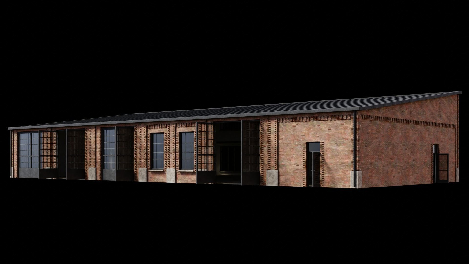 3D model BRICK FACTORY SCHOOL PRISON BUILDING CITY TOWN COLLECTION VR ...