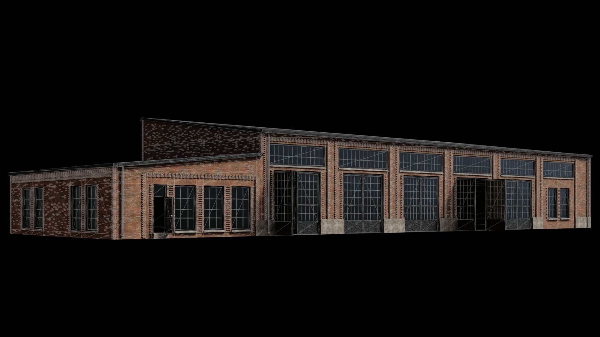 3D model BRICK FACTORY SCHOOL PRISON BUILDING CITY TOWN COLLECTION VR ...