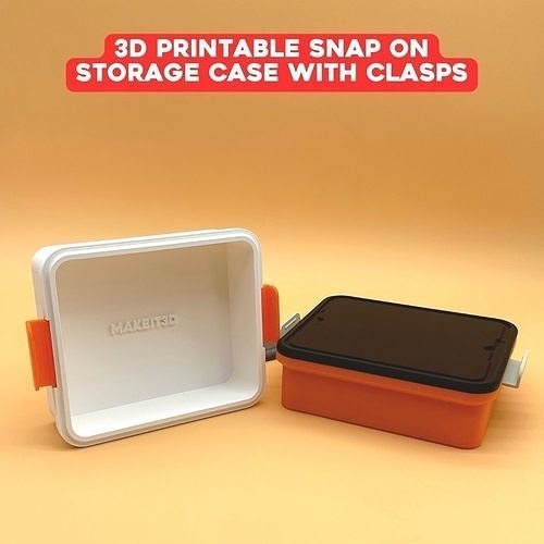 3D Printable Snap On Storage Case With Clasps 3D model 3D printable ...