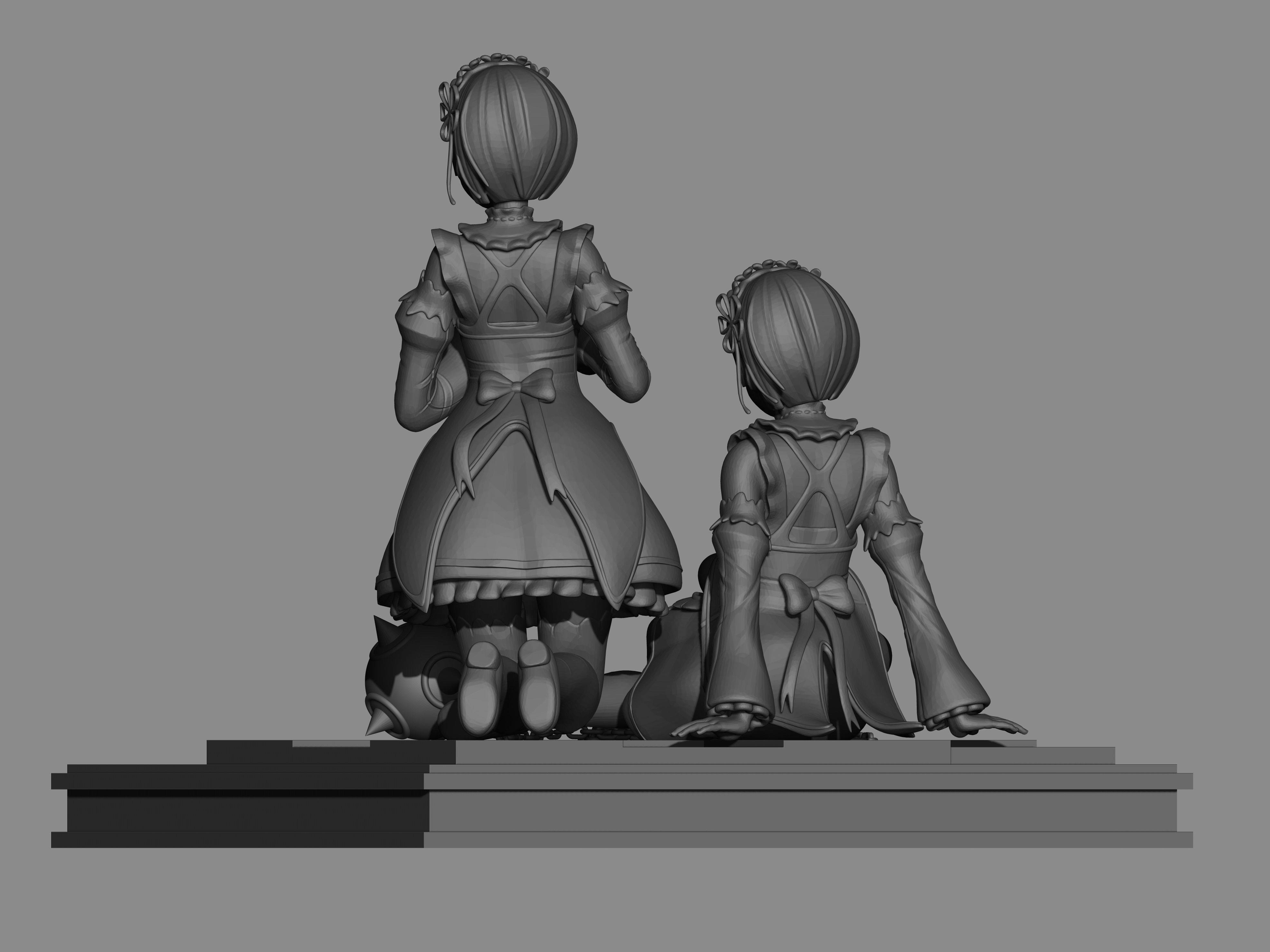 REM AND RAM - RE ZERO 3D model 3D printable | CGTrader