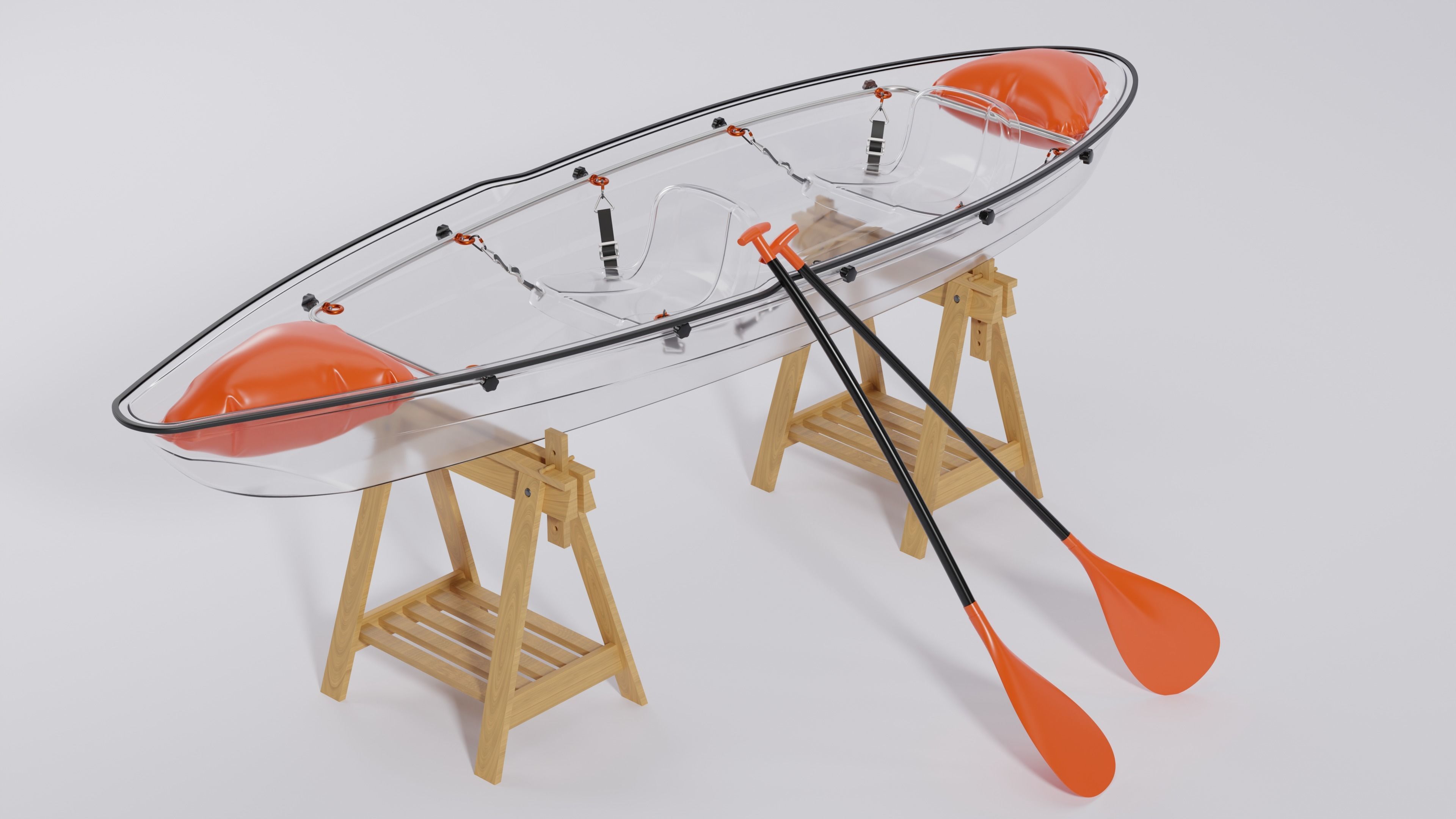Transparent canoe design 3D model | CGTrader