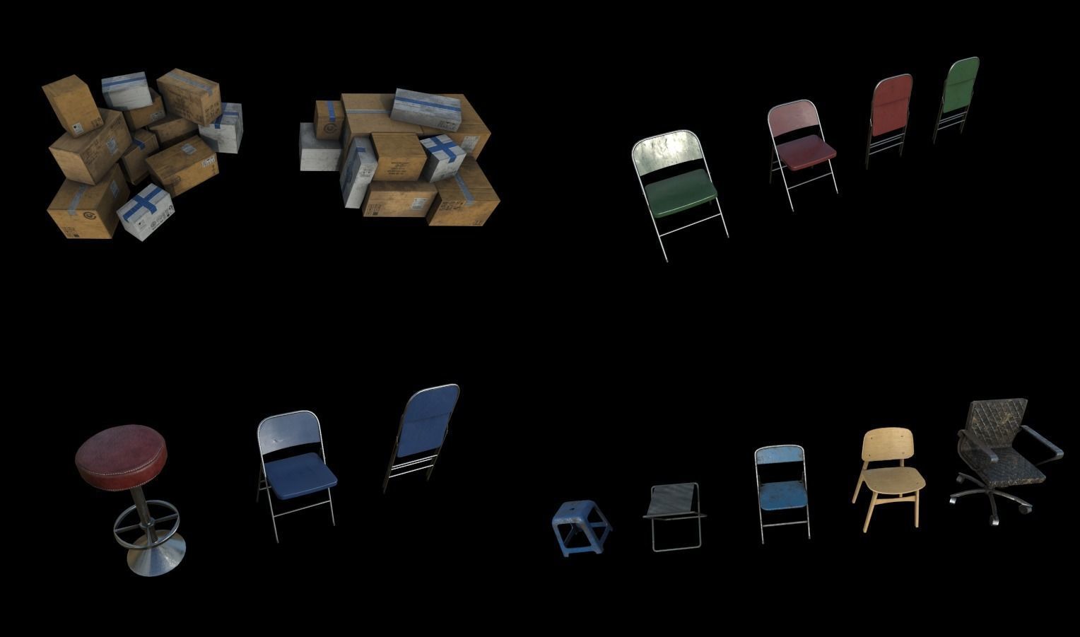 3D model Modular Police Station Props Pack VR / AR / low-poly | CGTrader
