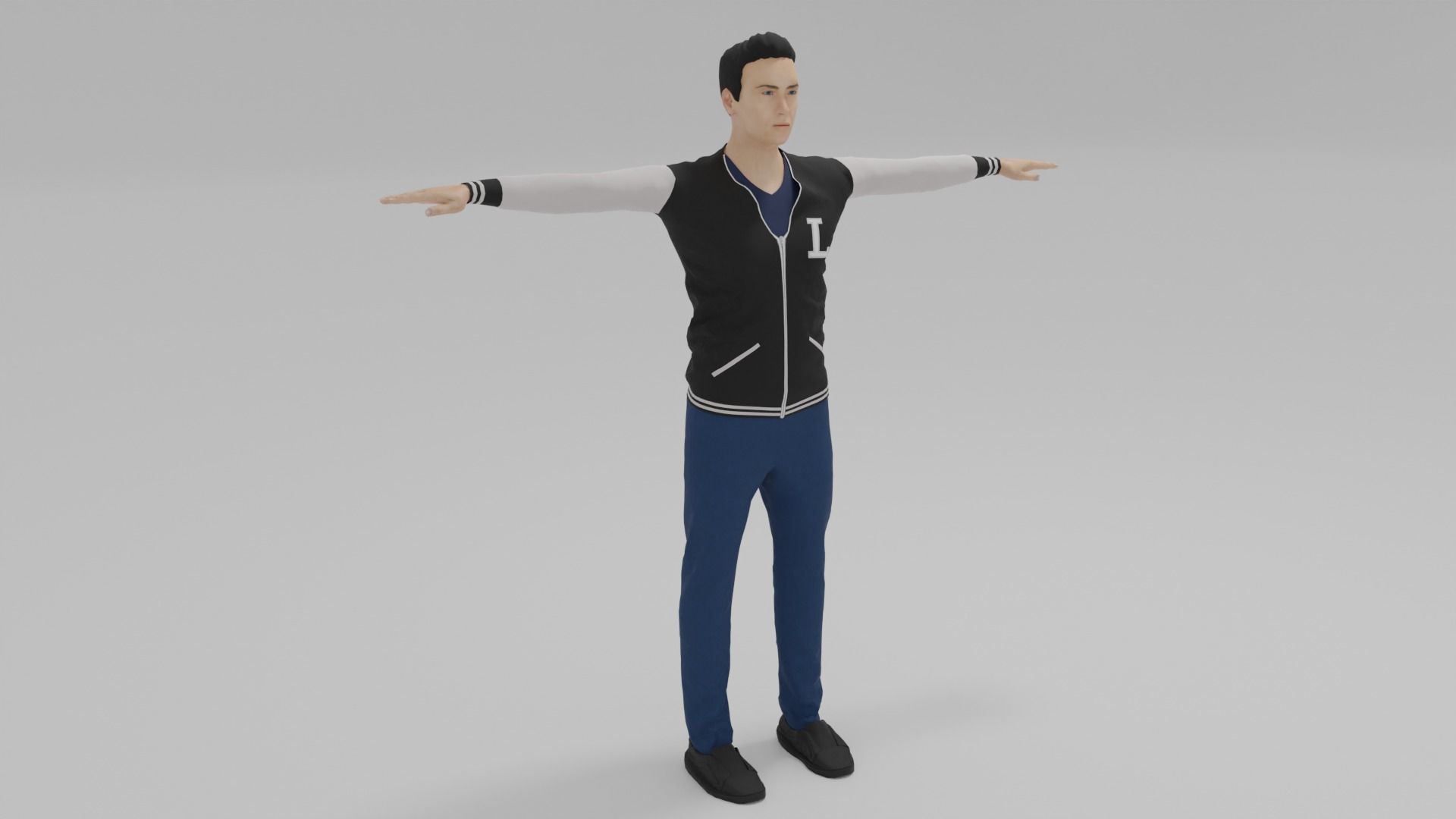 3D model Varsity Man T-Pose VR / AR / low-poly | CGTrader