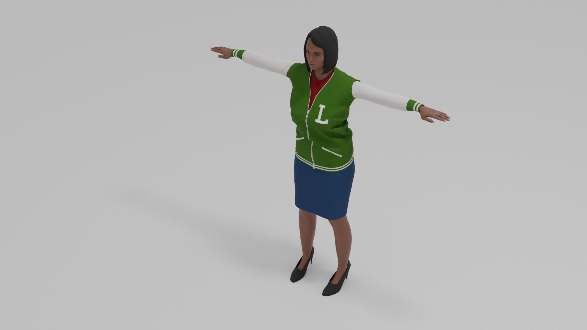 3D model Afro-American Woman T-Pose VR / AR / low-poly | CGTrader