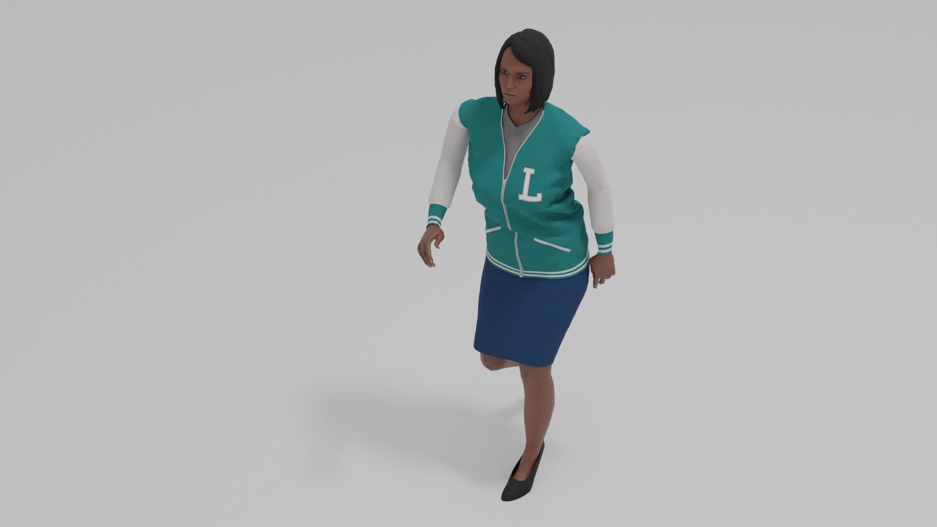 3D model Afro-American Woman Walk Animation VR / AR / low-poly | CGTrader