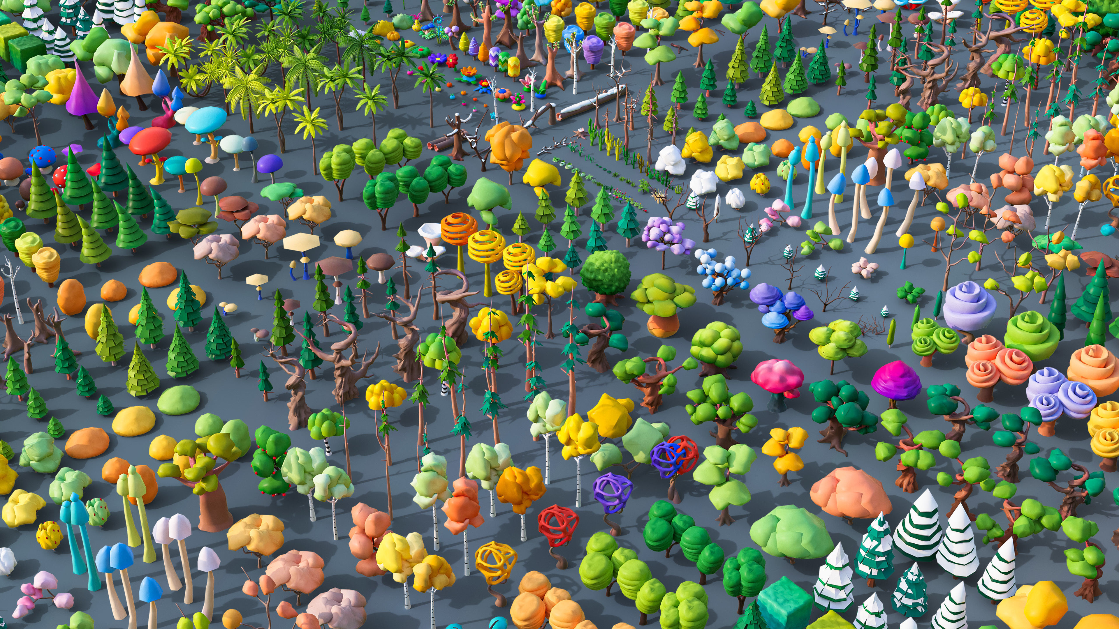 3D model Vegetation 2 VR / AR / low-poly | CGTrader