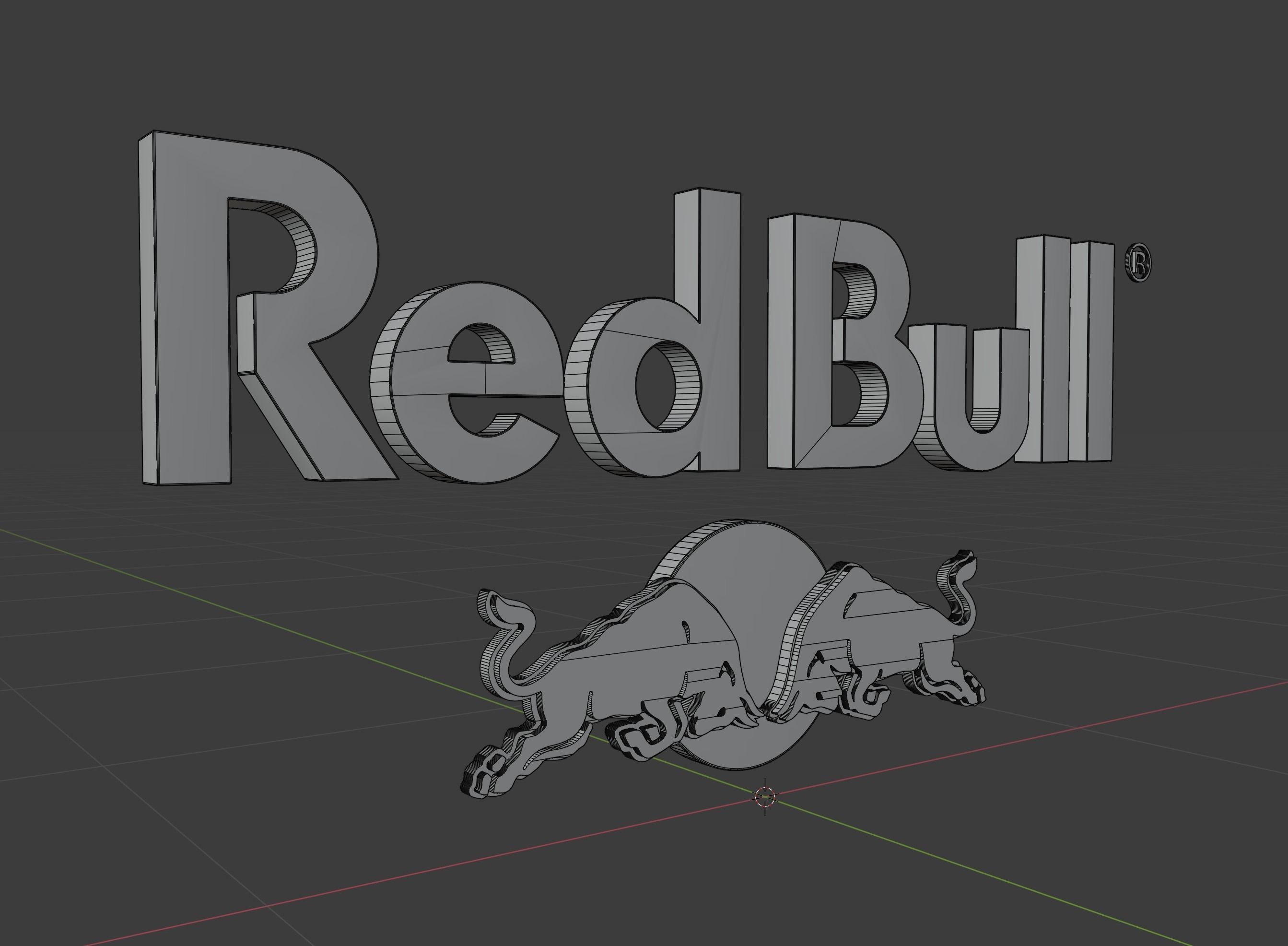 3D model RedBull Logo VR / AR / low-poly | CGTrader