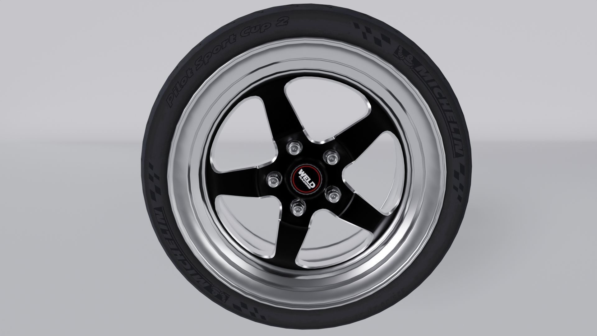 WELD RIM and Tyre Michelin Pilot 3D model rigged | CGTrader