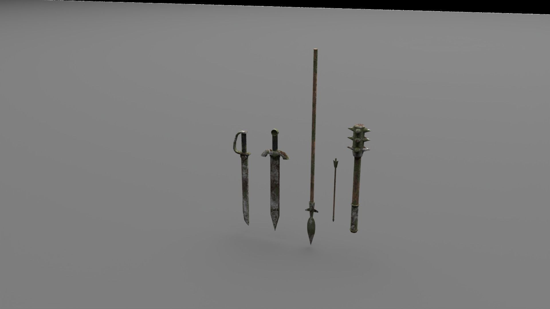 3D model Rusty Weapons VR / AR / low-poly | CGTrader