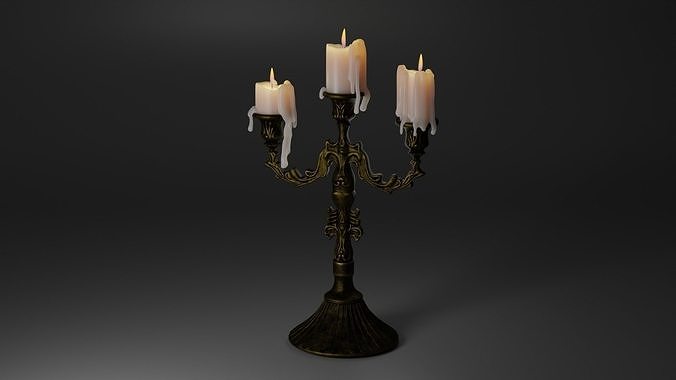 Candlestick in the old style 3D model 3D model | CGTrader