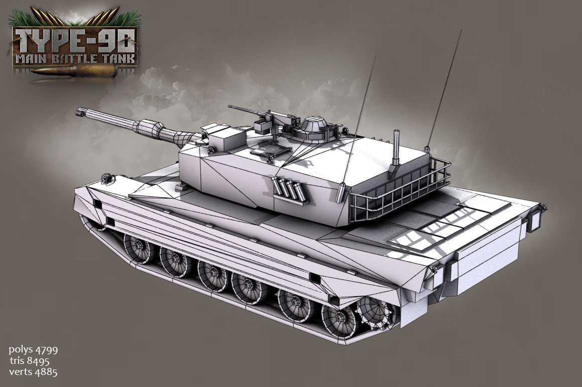 3D model Type 90 Main Battle Tank VR / AR / low-poly | CGTrader