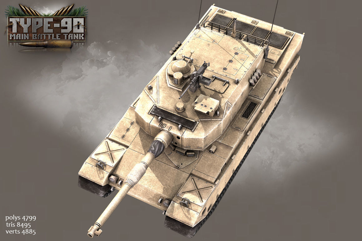 3D model Type 90 Main Battle Tank VR / AR / low-poly | CGTrader