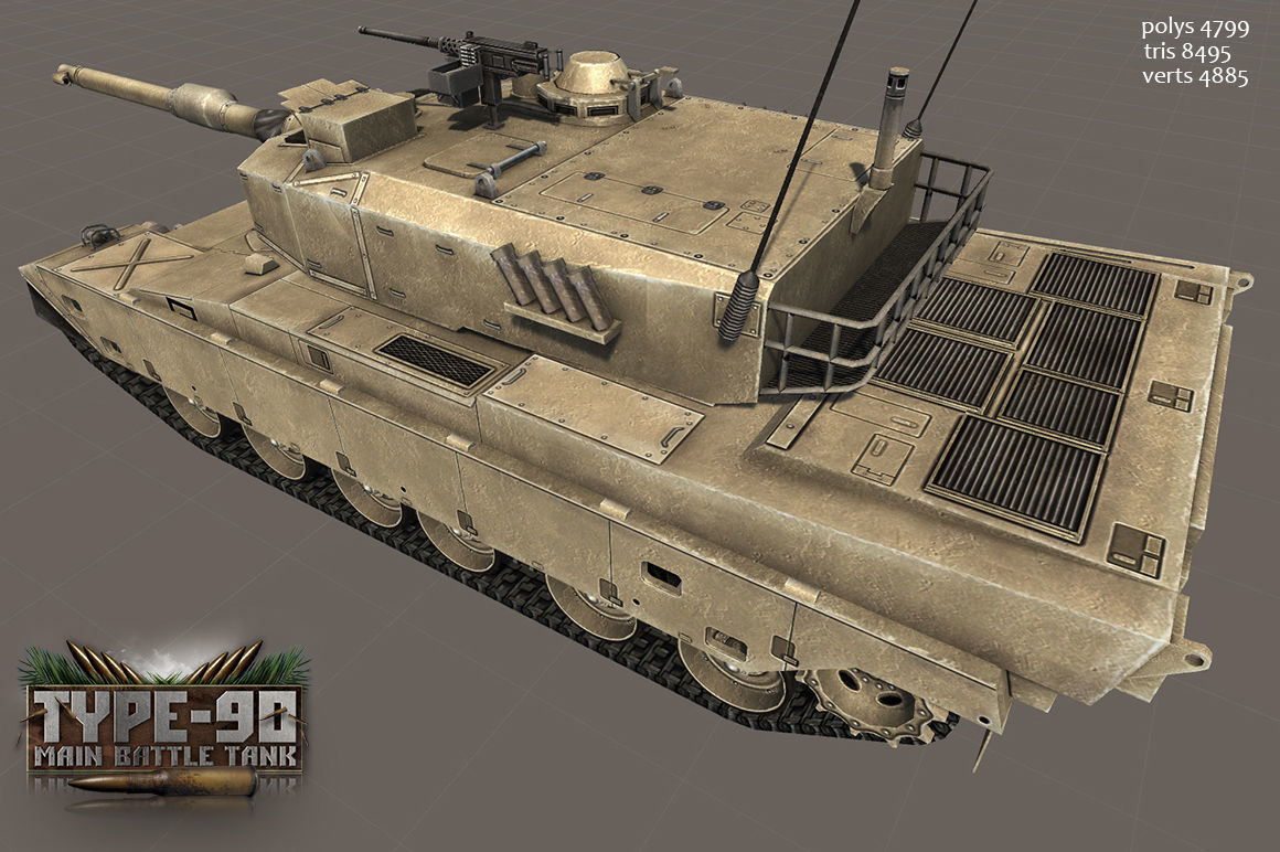 3D model Type 90 Main Battle Tank VR / AR / low-poly | CGTrader