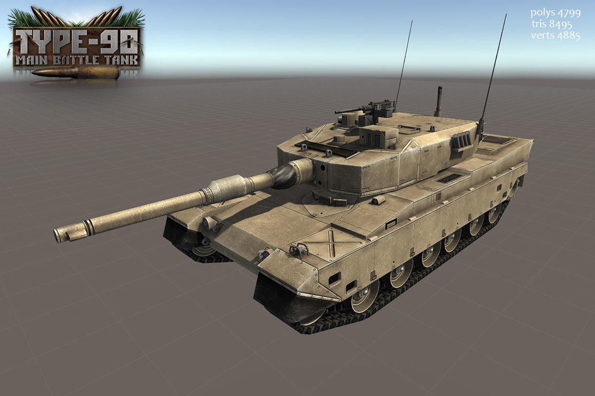 3D model Type 90 Main Battle Tank VR / AR / low-poly | CGTrader