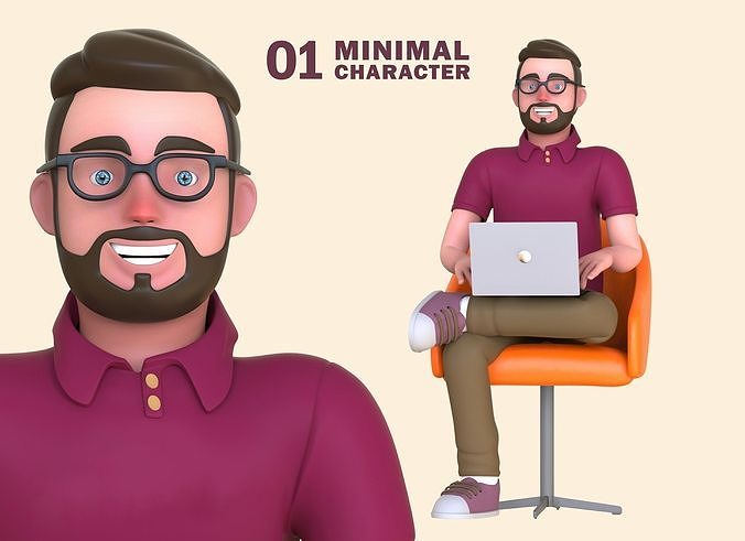 3D model Minimal Man Character 01 VR / AR / low-poly | CGTrader