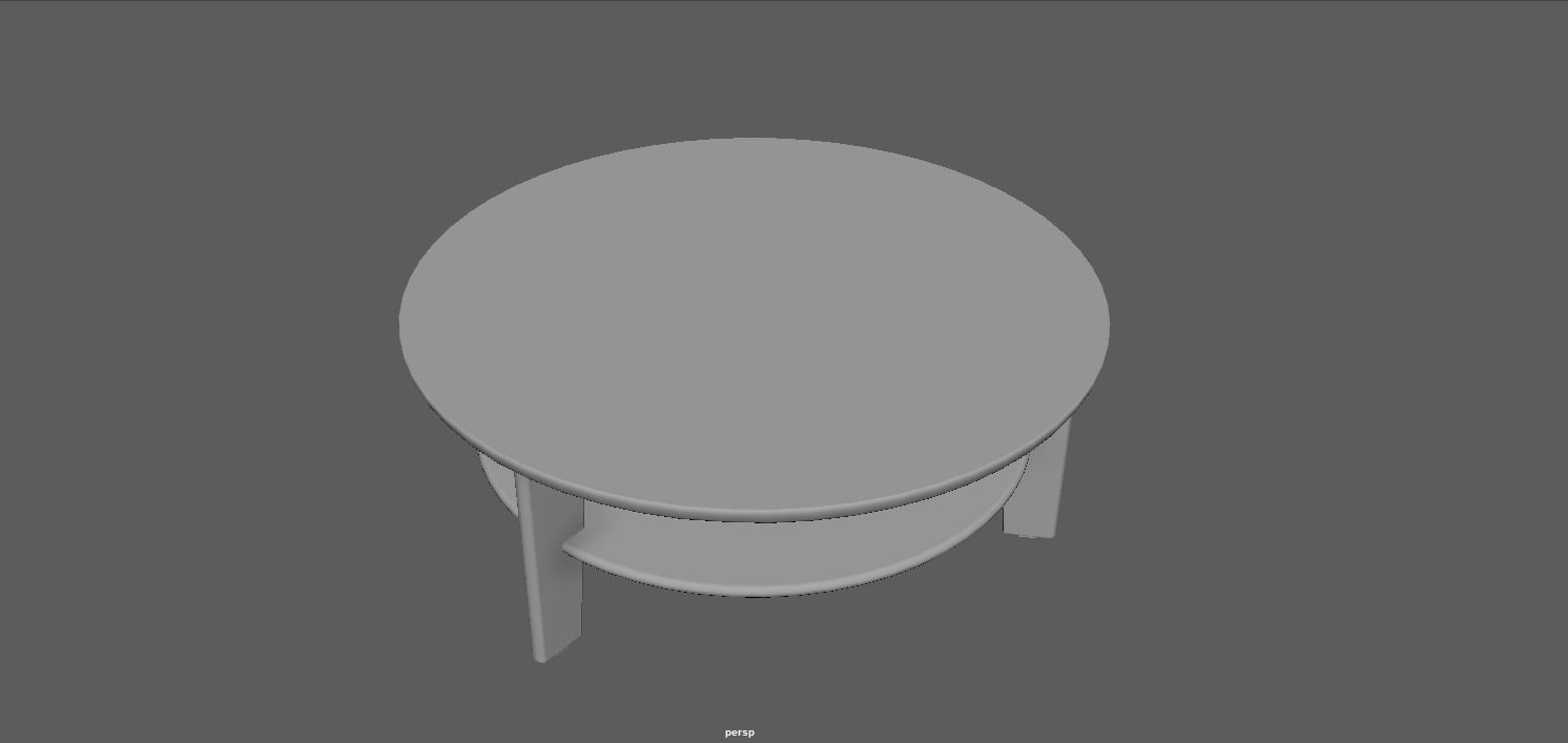 3D model round table - desk - workbench - wood table - interior table ...