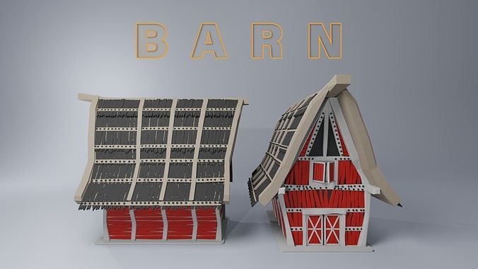 Simple Printable Barn 3D model 3D printable | CGTrader