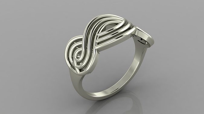 80 Ring infinity 3d print model 3D model 3D printable | CGTrader