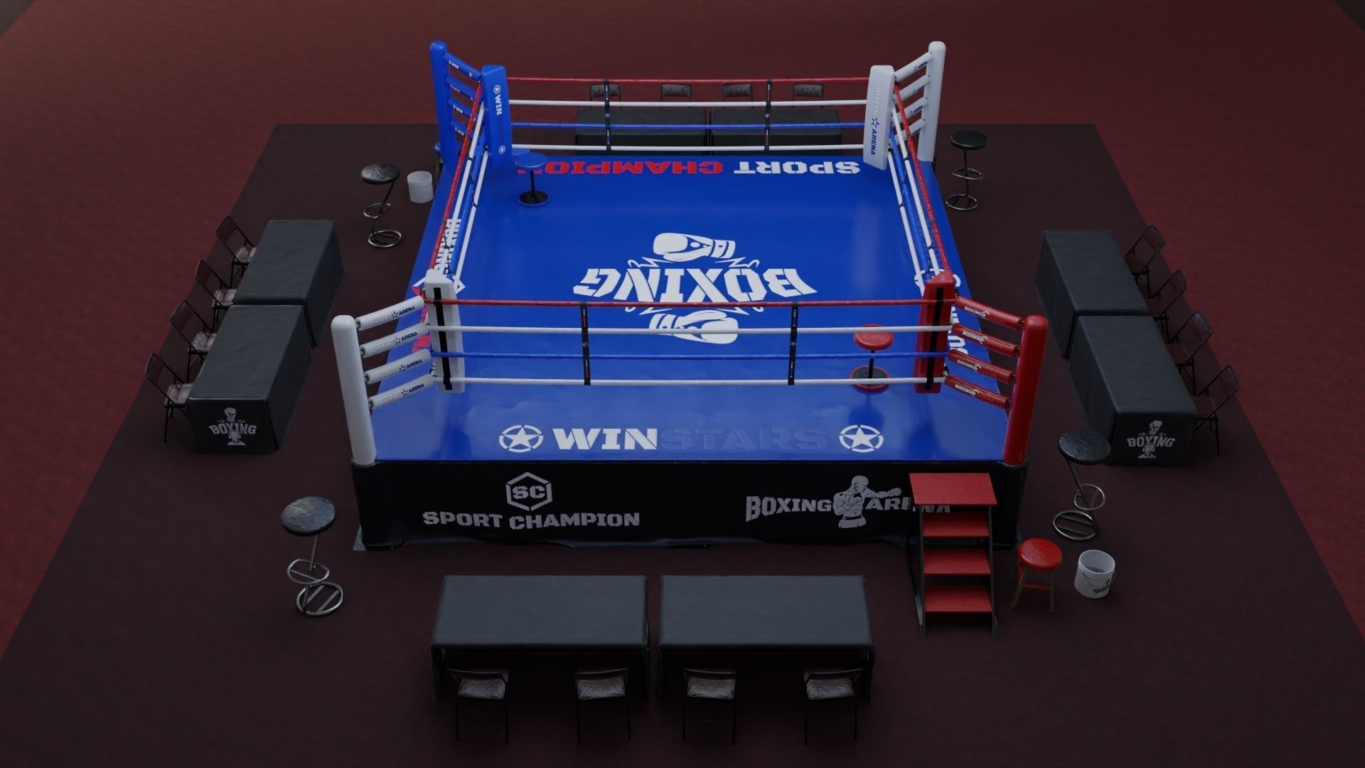 3D model BOXING ARENA - Game Ready Asset Pack Volume 1 VR / AR / low-poly | CGTrader
