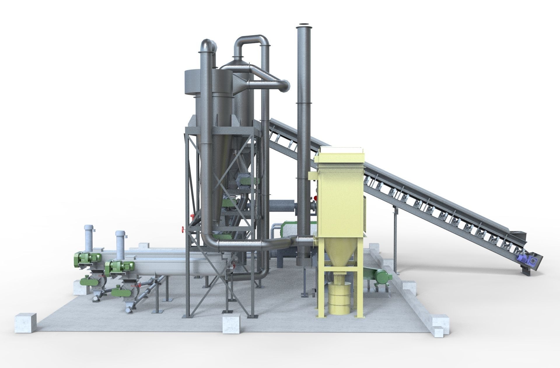 Industry tank Mining processing plant equipment 3d model props 3D model ...
