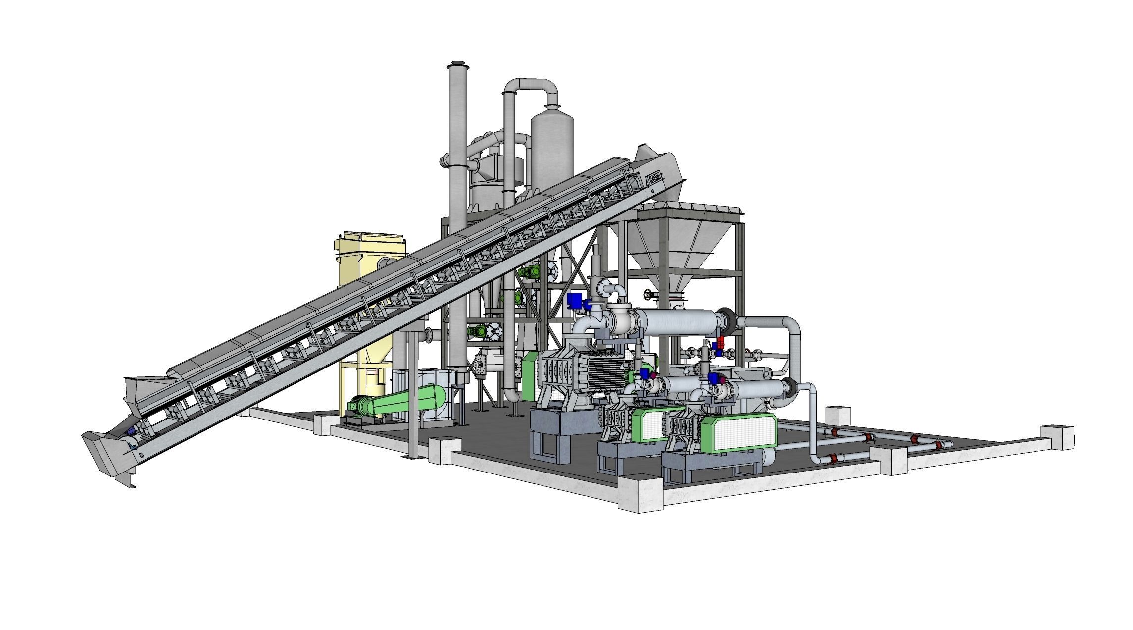 Industry tank Mining processing plant equipment 3d model props 3D model ...