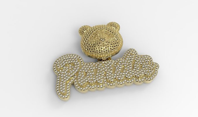Panda Pendant Full Iced Out 3D model 3D printable | CGTrader