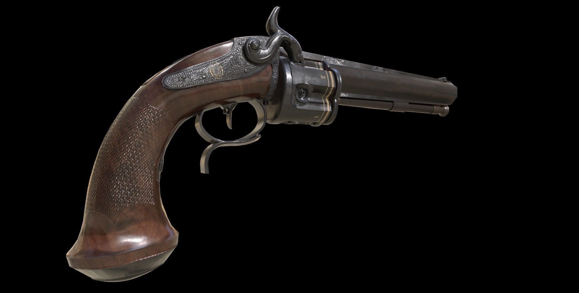 3D model Italian Collier Revolver VR / AR / low-poly | CGTrader